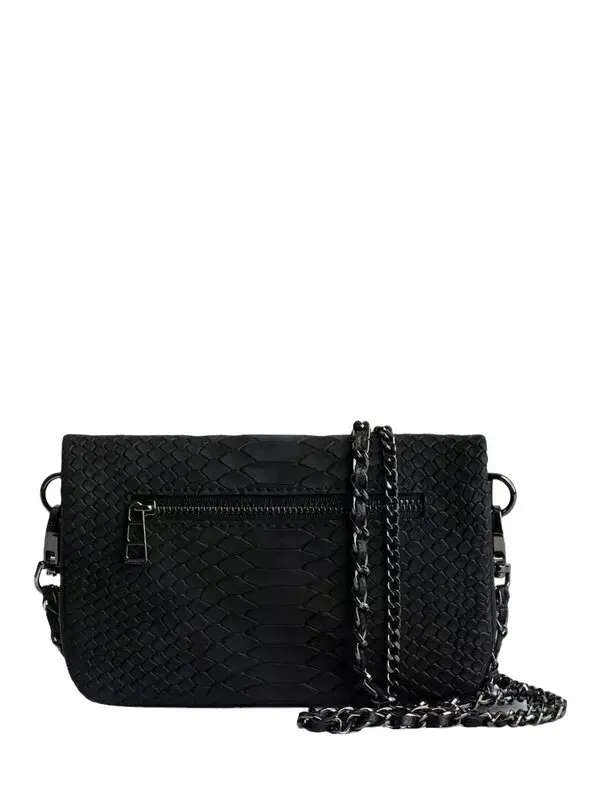 Zadig&Voltaire Snakeskin-effect Chain Cross Body Bag - Black