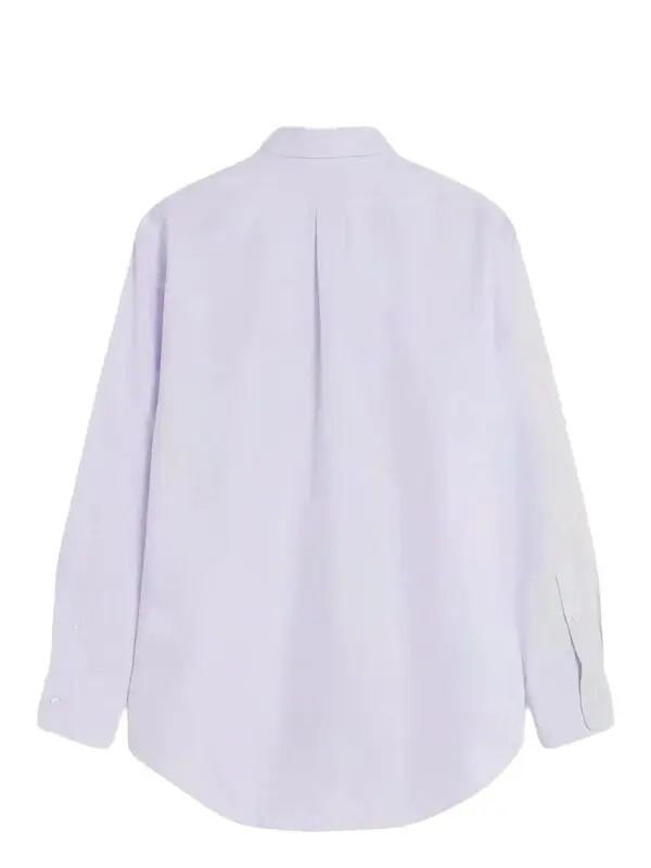 Maison Kitsuné Embroidered-logo Cotton Shirt - Neutrals
