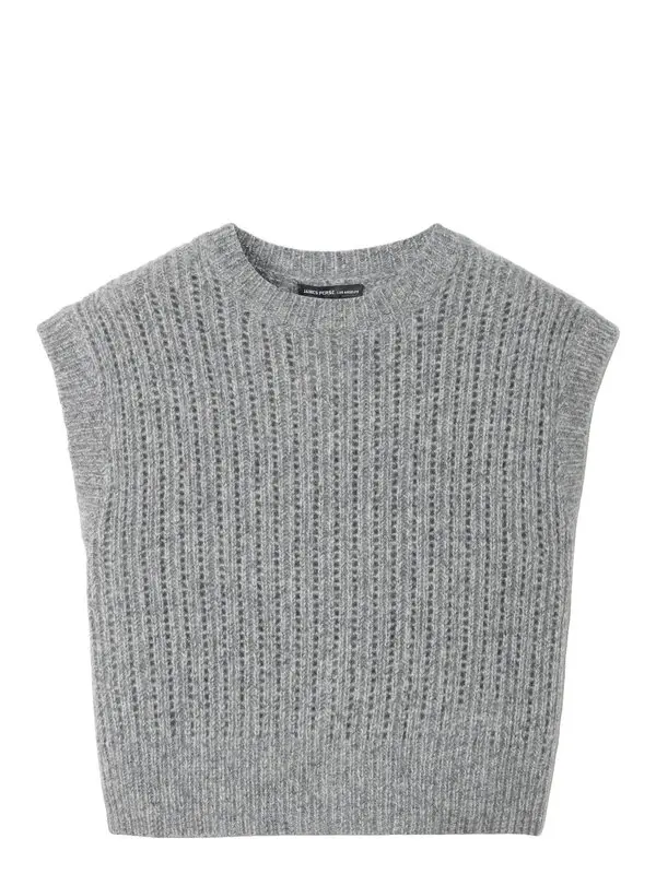 JAMES PERSE Cropped Cashmere And Silk-blend Vest - Gray
