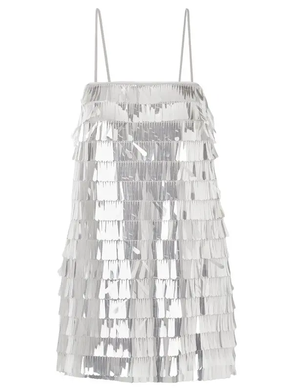 Retrofete Amalie Sequin-embellished Tulle Mini Dress - Silver