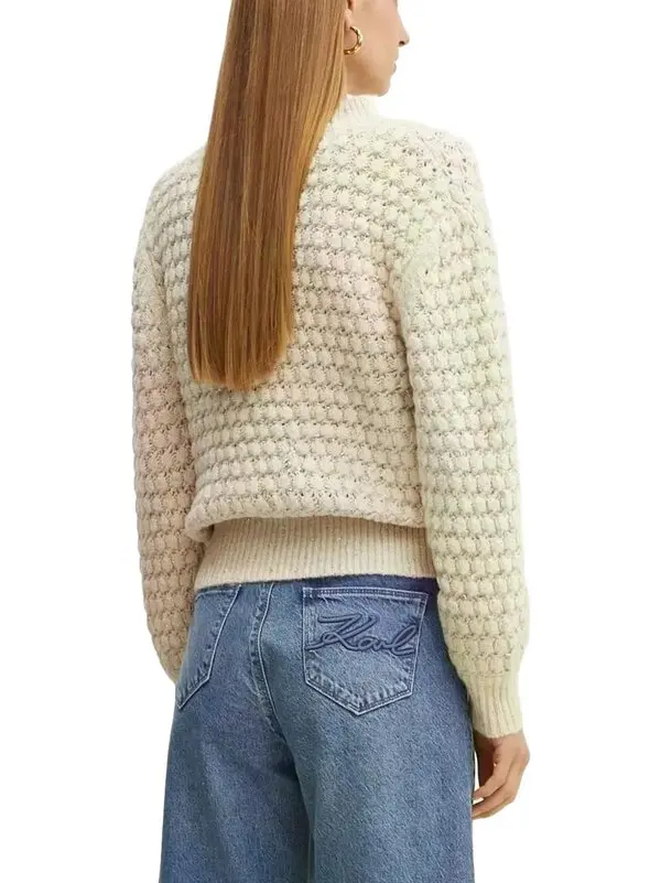 SILVIAN HEACH Textured Crew Neck Sweater - Neutrals