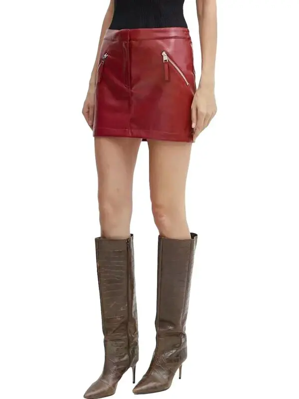 SILVIAN HEACH Zip-pocket Mini Skirt - Red