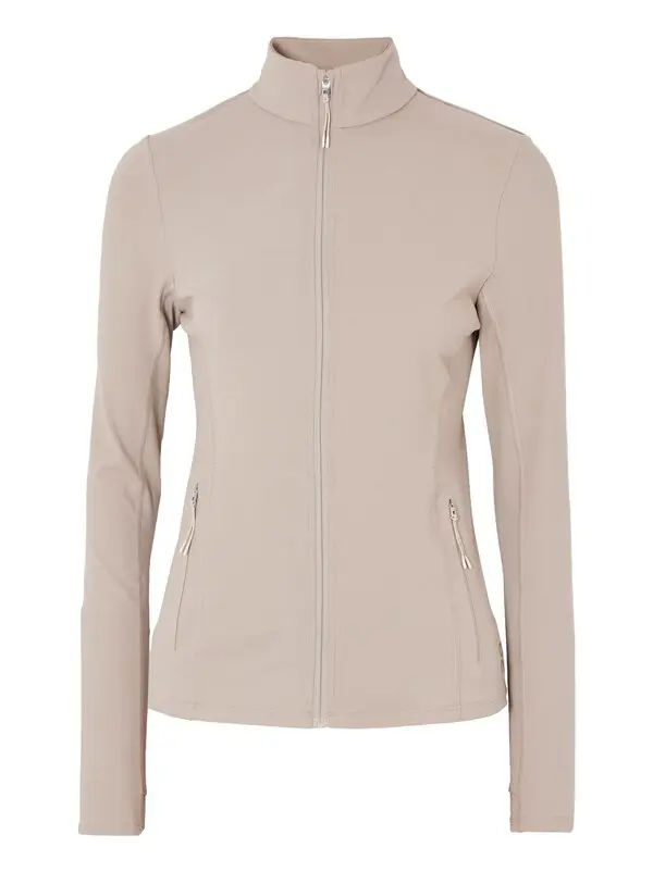 On Cutout Stretch-jersey Jacket - Brown