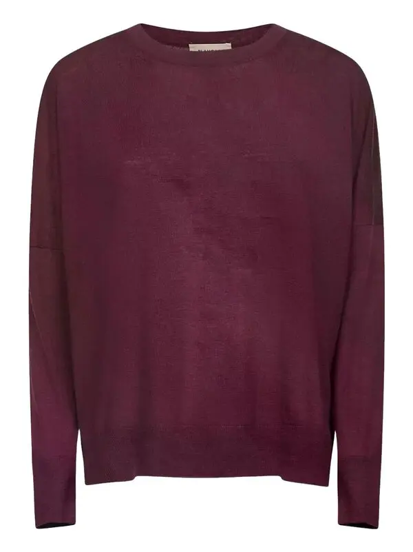 BLANCA VITA Crew-neck Sweater With Drop Shoulders And Ribbed Details - Red