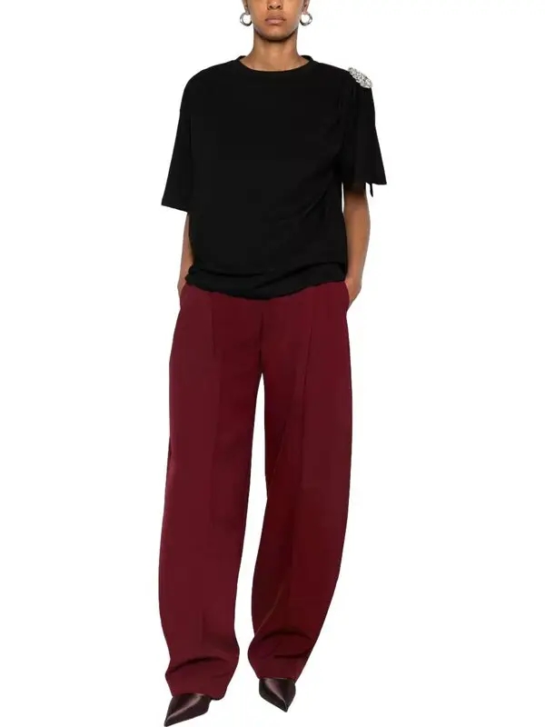AREA Embellished Puff-sleeve Top - Black