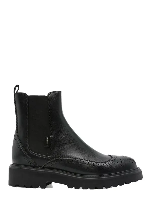 TWINSET 40mm Elastic-panel Chelsea Boots With Brogue Detailing - Black
