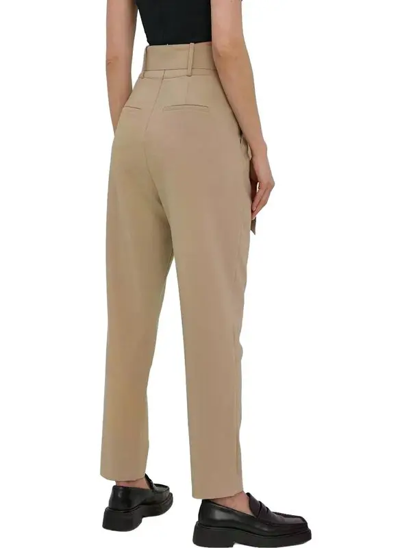 CUSTOMMADE Belted High-waisted Pleated Front Trousers - Neutrals