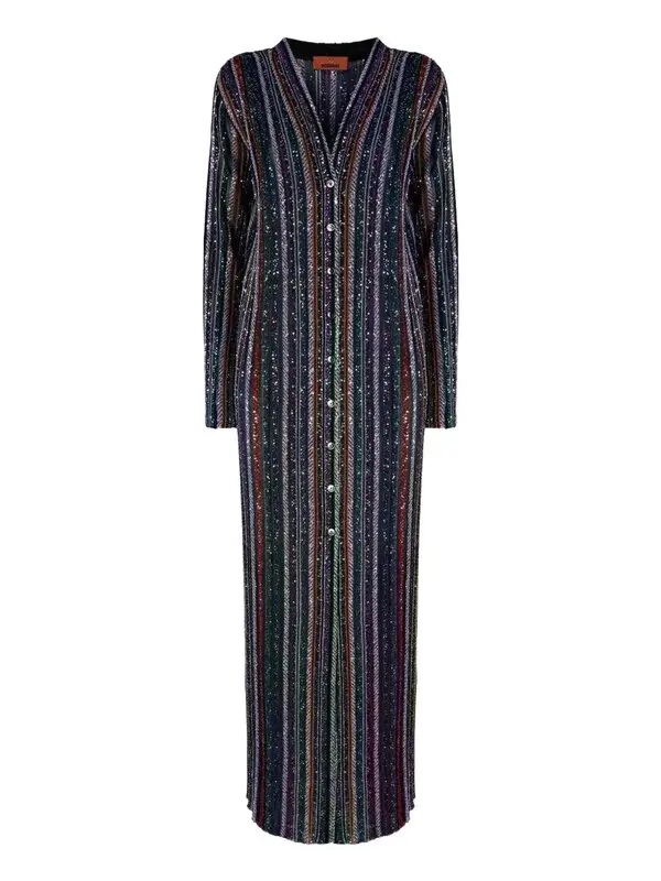 Missoni Striped-pattern Sequin-embellishment Cardigan - Blue