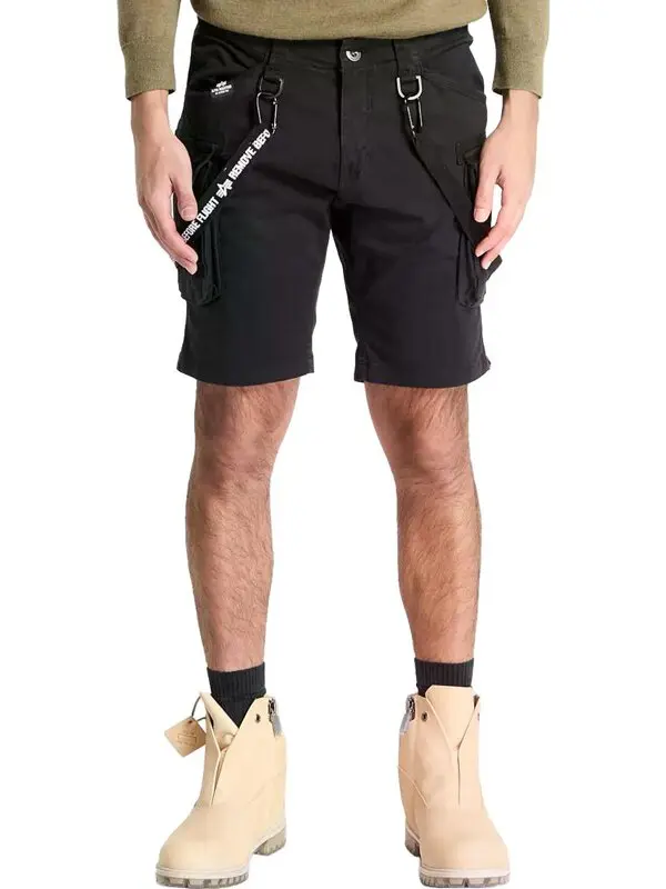 Alpha Industries Cargo Utility Shorts With Detachable Straps - Black