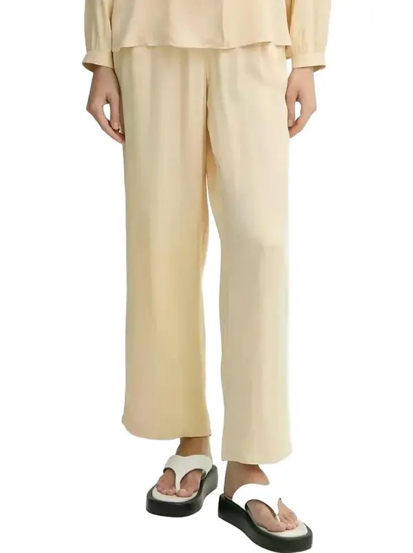 American Vintage Unyl Trousers Wide Leg, High Waisted - Neutrals