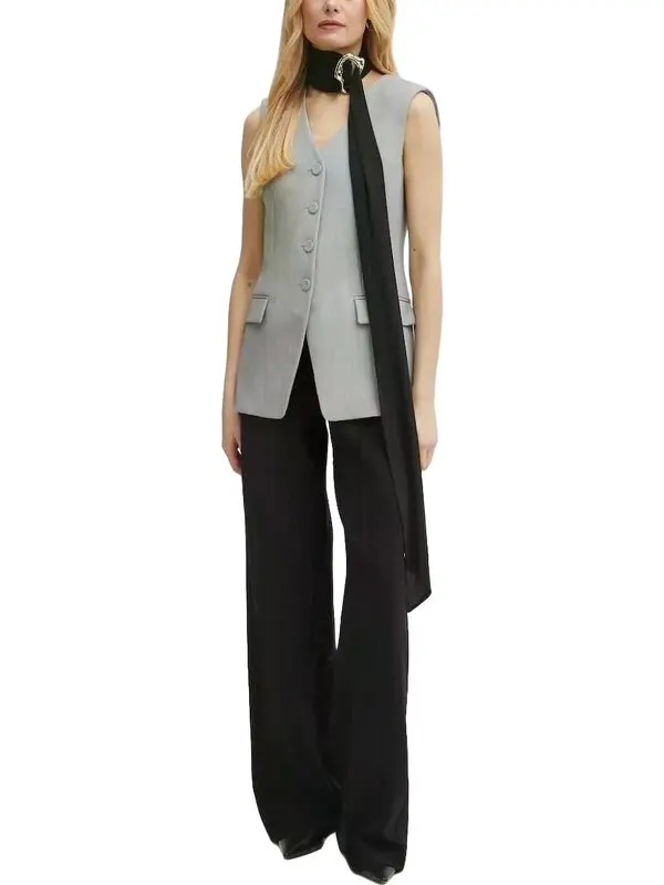 Patrizia Pepe Sleeveless V-neck Waistcoat - Grey