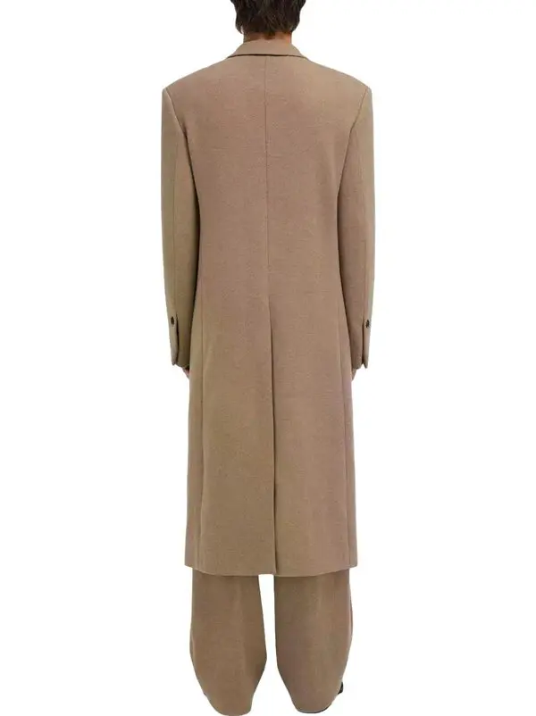 FERRAGAMO Double-breasted Virgin Wool Coat - Neutrals
