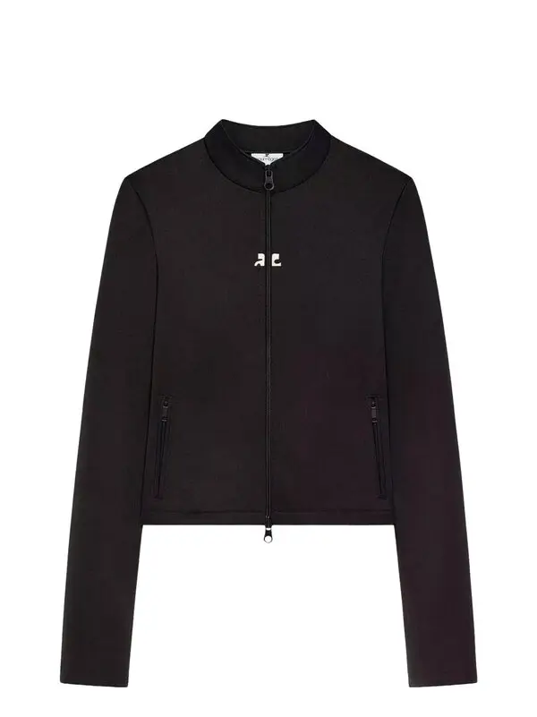 COURREGES Cropped Zip-up Jacket - Black