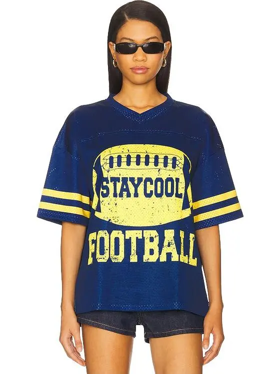 STAY COOL Graphic Football Jersey - Blue