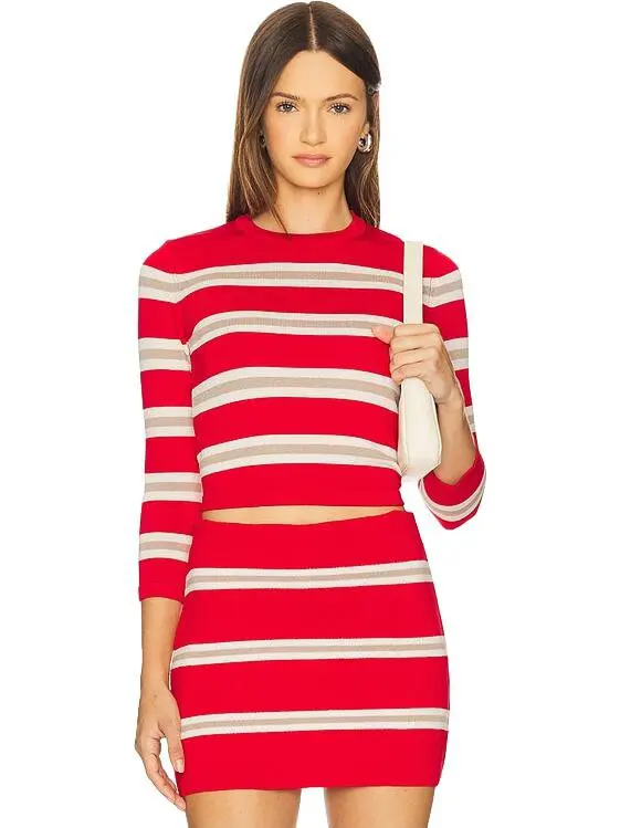 SEROYA Cruz Top Striped Knit - Red