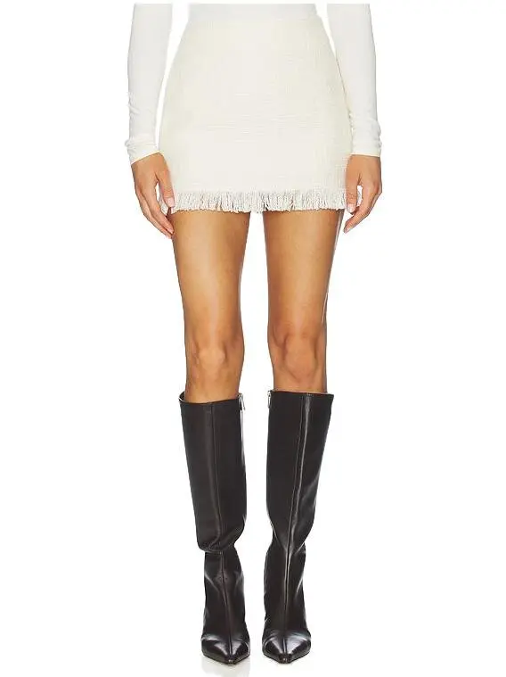 LOVERS AND FRIENDS Greta Tweed Mini Skirt - Cream