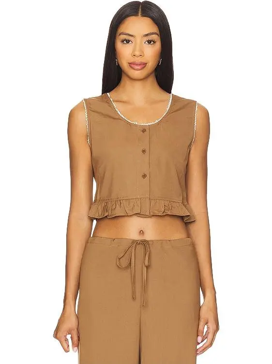 AMELIE TEJE Costera Top In . Also - Tan
