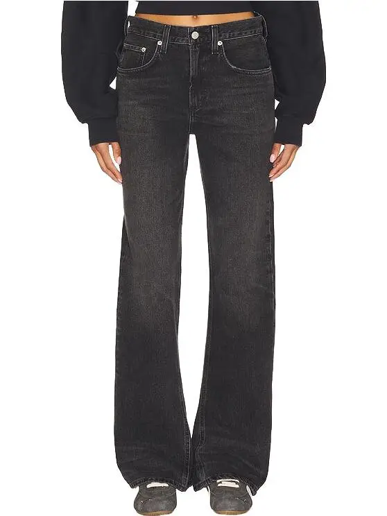 AGOLDE Mid Rise Kick Boot Jeans - Black