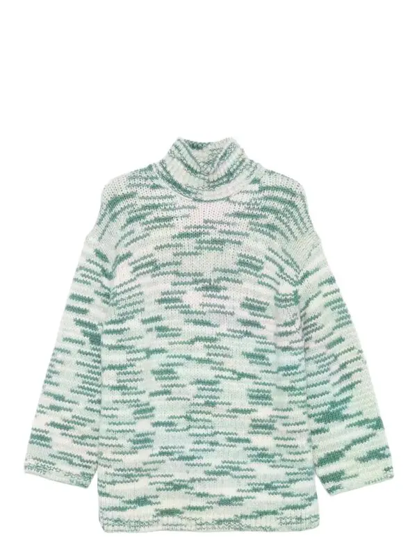 Marc O'polo High-neck Striped Sweater - Green