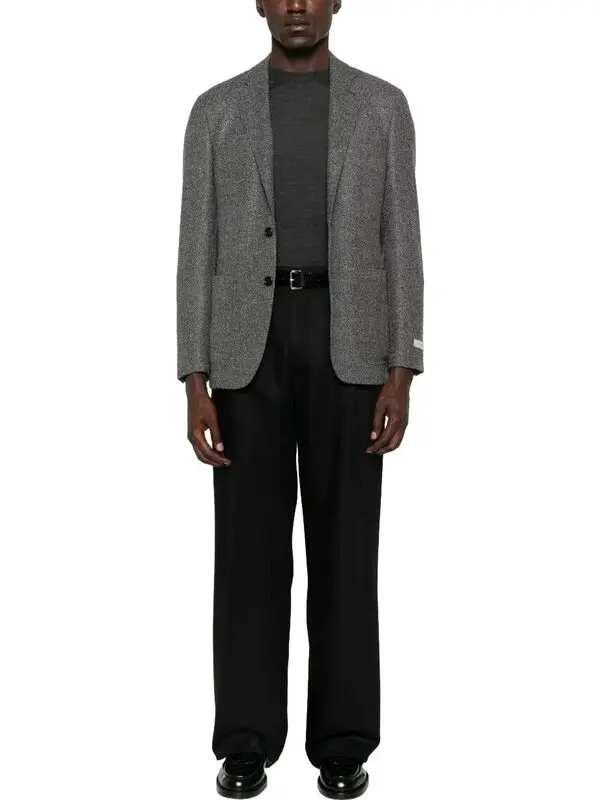 Canali Crew-neck Wool T-shirt - Grey