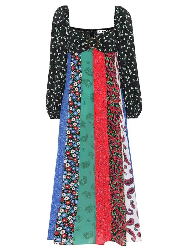 Rixo Ivy Printed Silk Dress - Multicoloured