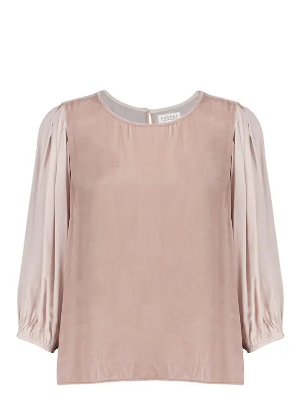 Velvet By Graham & Spencer Elise Silk And Viscose Blouse - Pink