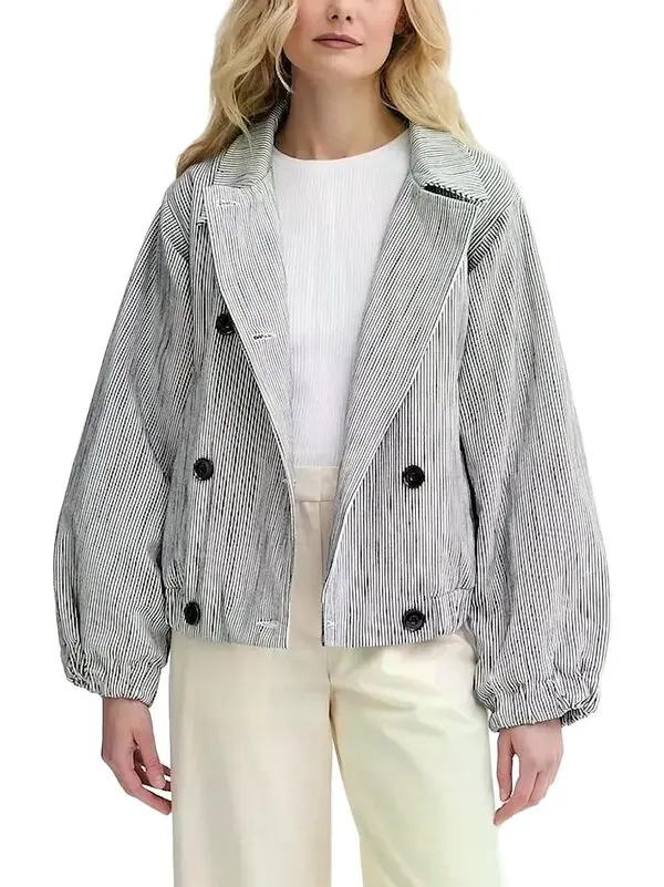 SESSUN Striped Oversized Jacket - Blue