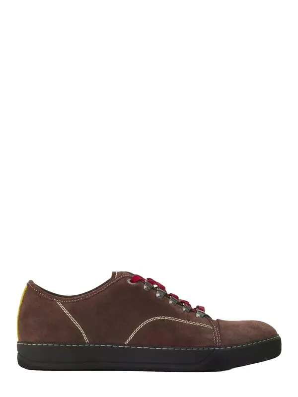 LANVIN Suede Leather Lace-up Sneakers - Brown