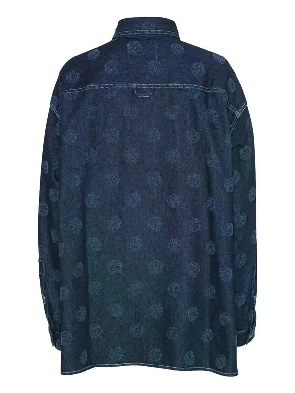 Henrik Vibskov Needle-punch Dotted Denim Shirt - Blue