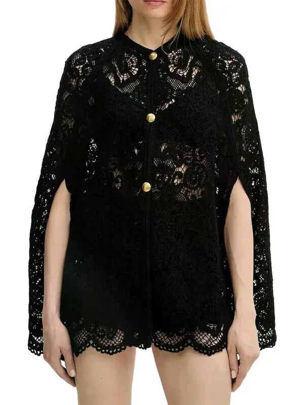 TWINSET Scalloped Crochet Shorts - Black