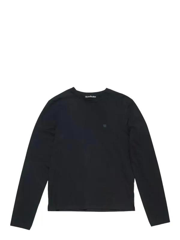 Acne Studios Logo Patch Crew Neck Long Sleeve T-shirt - Black