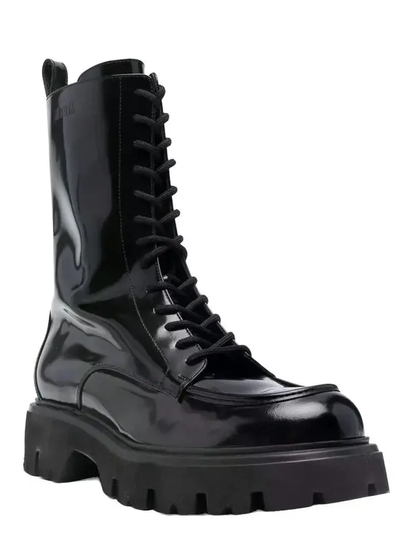 MSGM Lace-up Ankle Boots - Black