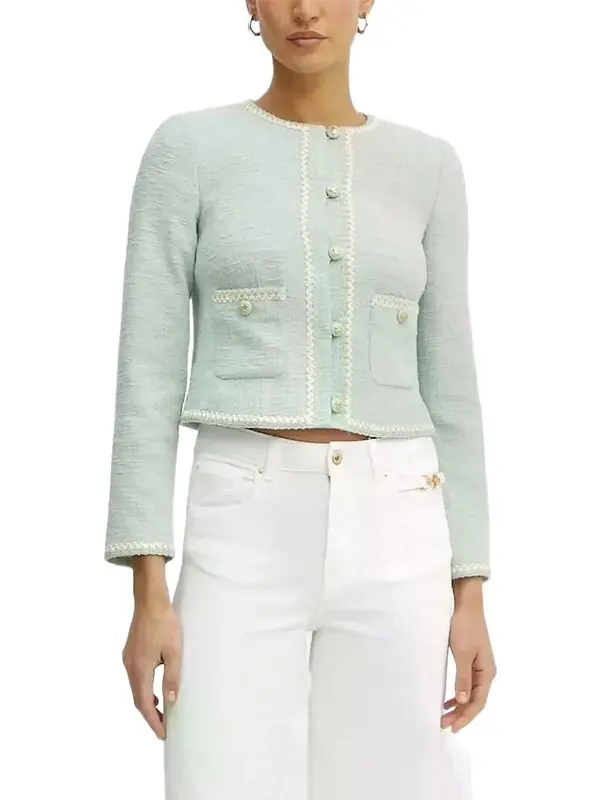Luisa Spagnoli Tweed Embellished Jacket - Green