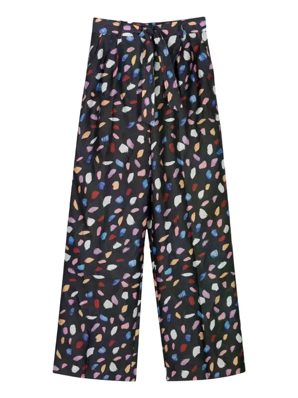Essentiel Antwerp Graphic Print Palazzo Pants - Blue