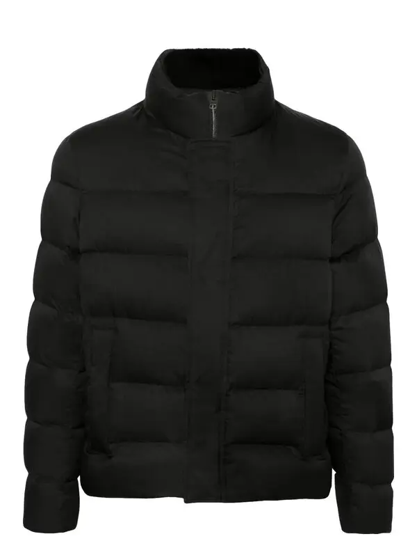 Herno Faux-fur Trim Bomber Jacket - Black