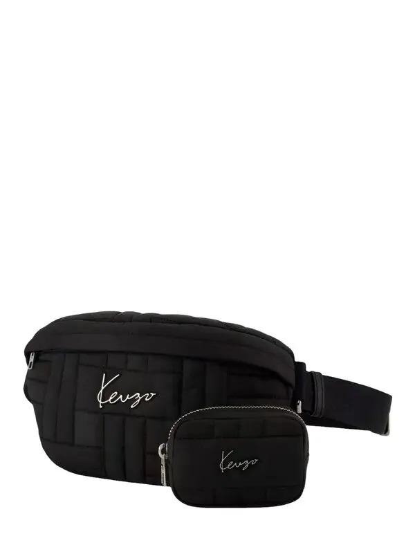 Kenzo Quilted Belt Bag With Detachable Pouch - Black