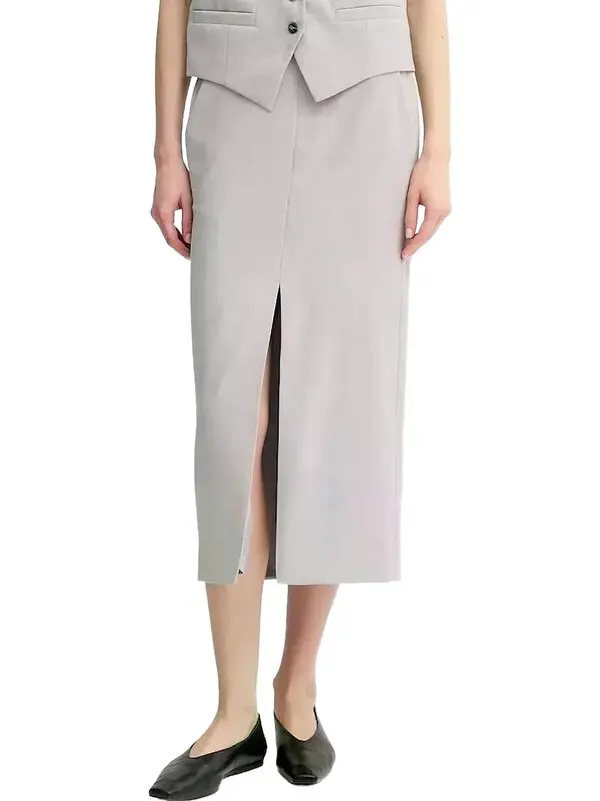 Day Birger Et Mikkelsen Side-split Midi Skirt - Grey
