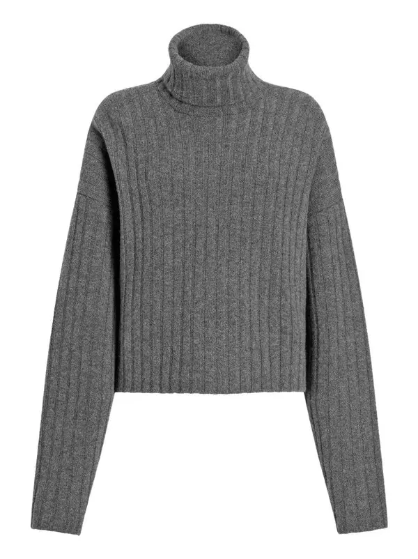 Dolce & Gabbana Ribbed Turtleneck Sweater - Grey