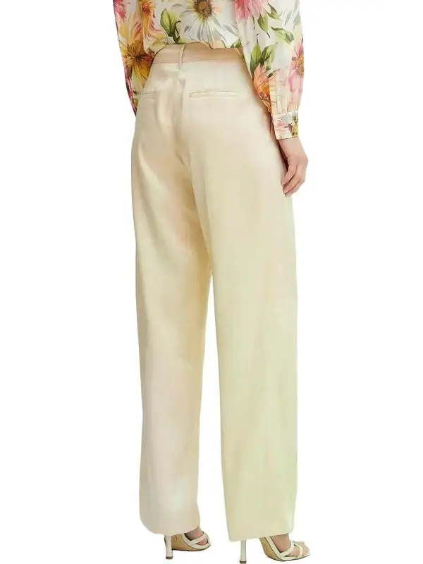 Guess Pleated Satin Trousers - Neutrals