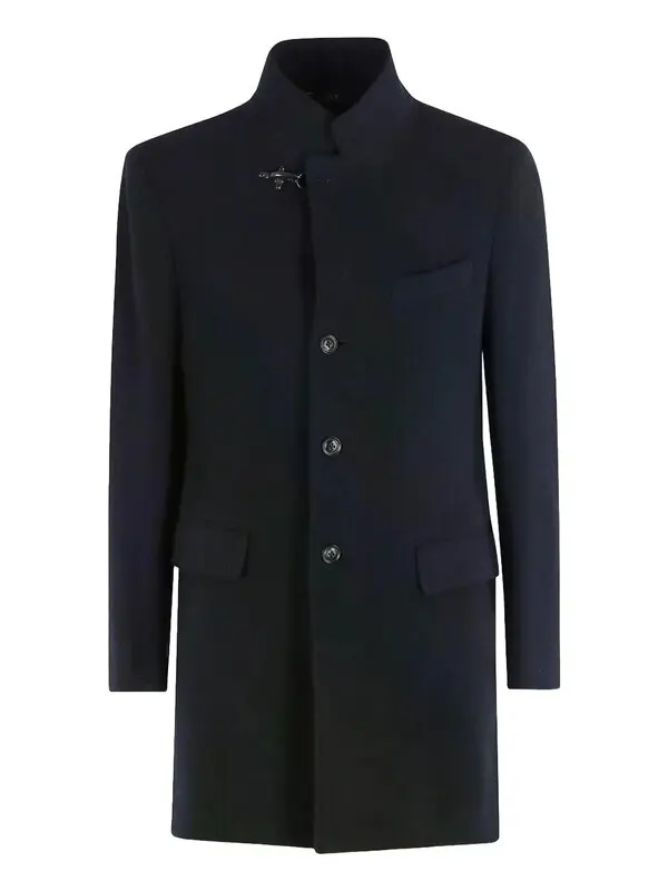 FAY Virgin Wool Single-breasted Coat - Blue