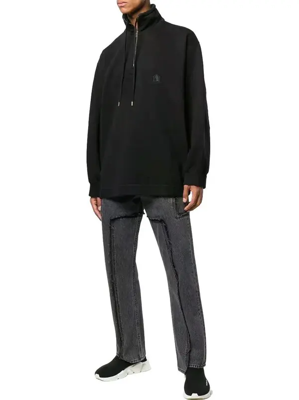 Vetements High-neck Half-zip Sweatshirt - Black