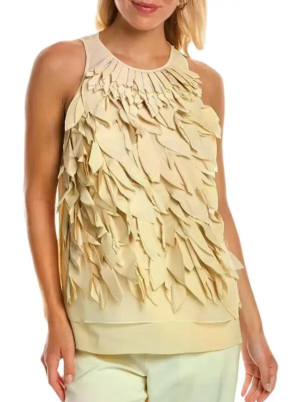 Brunello Cucinelli Pleated Petals Blouse - Neutrals