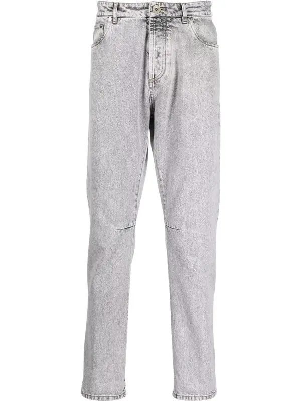 Brunello Cucinelli Stonewashed Straight-leg Jeans - Grey