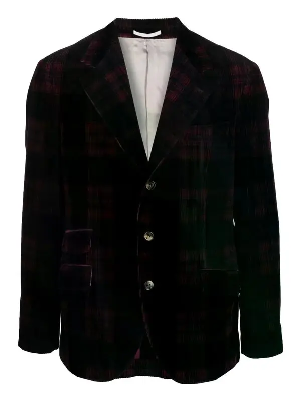 Brunello Cucinelli Prince Of Wales Check Corduroy Blazer - Red