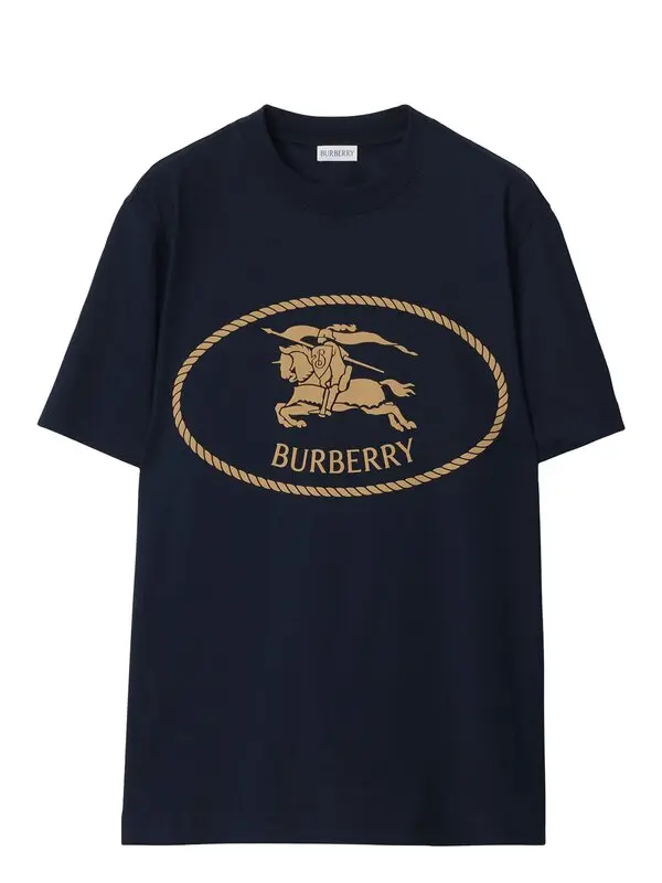 Burberry Cotton Knight Stamp T-shirt - Navy
