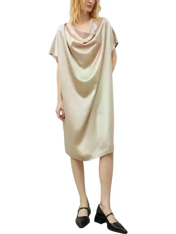 LOVECHILD Cowl Neck Midi Dress - Neutrals