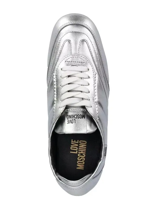 Moschino Tone Lace-up Sneakers - Silver