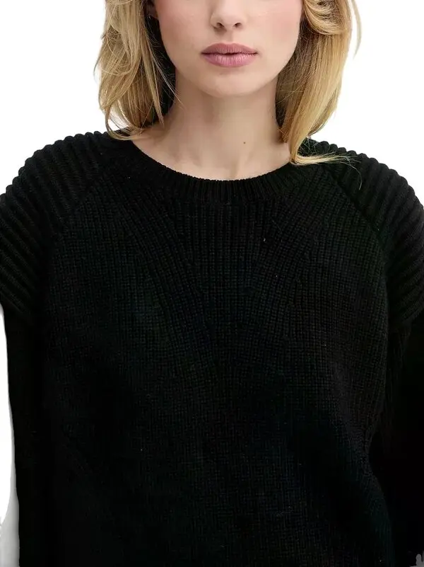 IRO PARIS Ribbed Shoulder Wool Sweater - Black