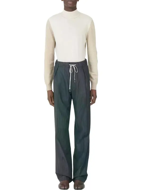 MAISON MARGIELA Pinstripe Pleated Trousers - Grey