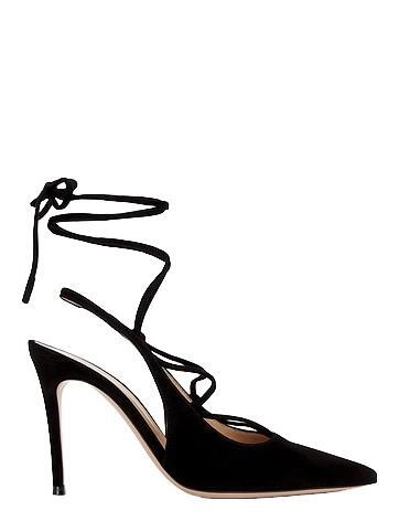 GIANVITO ROSSI Suede Lace Up Stiletto Pumps - Black